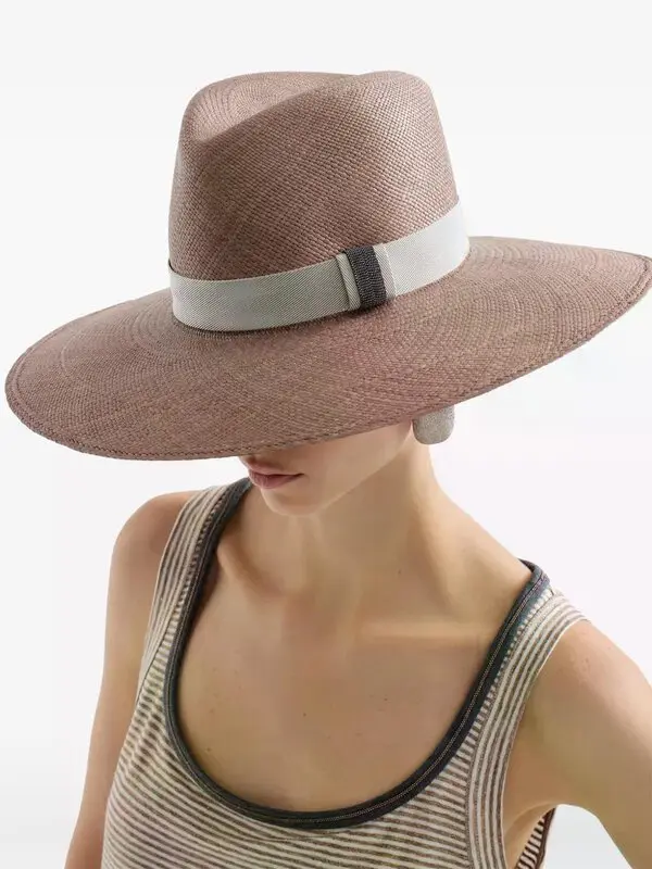 Brunello Cucinelli Leather-band Straw Fedora