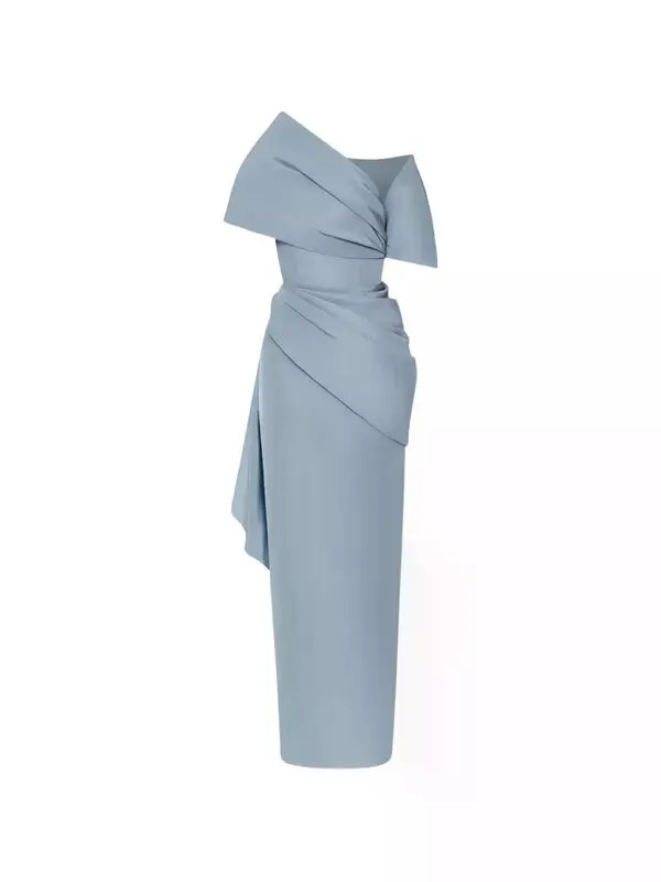 Oscar De La Renta Draped Faille Gown