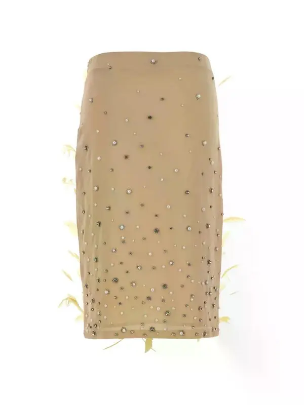 DES_PHEMMES Feather-embellished Skirt