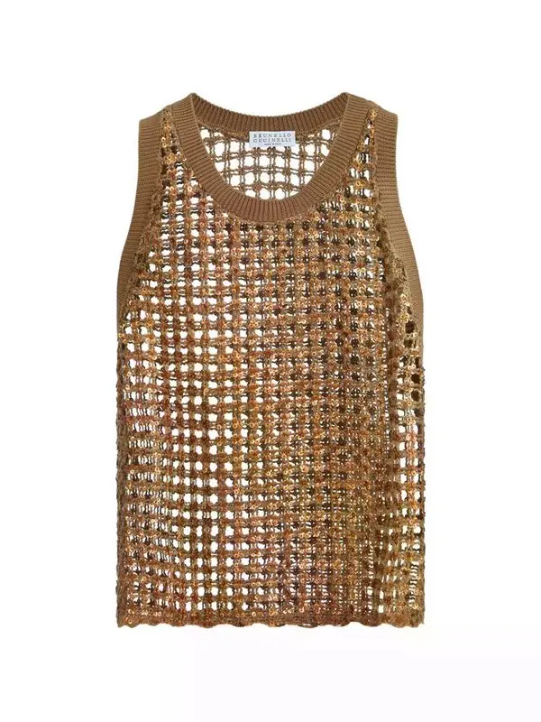Brunello Cucinelli Crochet Knit Top