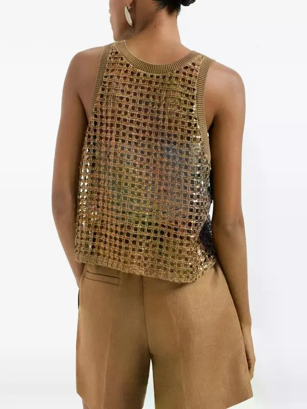 Brunello Cucinelli Crochet Knit Top