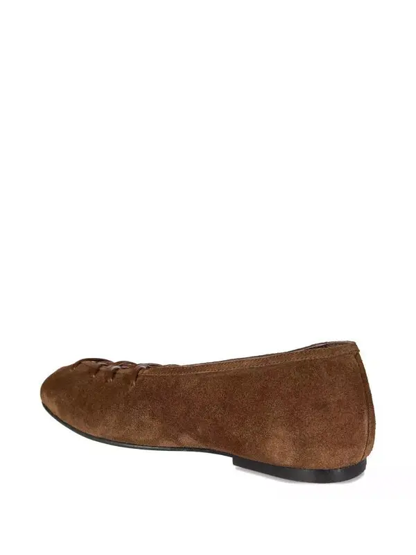 ALOHAS Laced Suede Ballet Flats - Brown