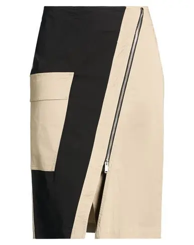 8PM Two-tone Twill Wrap Midi Skirt - Beige