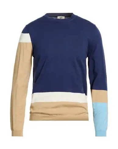 MQJ Intarsia-knit Cotton Crewneck Sweater - Blue