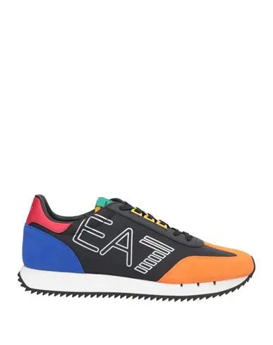 EA7 Low-top Sneakers With Suede Trims - Black