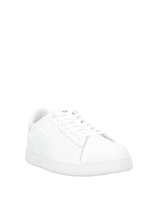 EA7 Camouflage-print Leather Sneakers - White