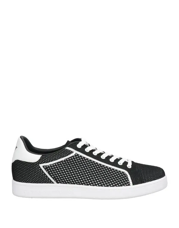 EA7 Two-tone Knit Low-top Sneakers - Black