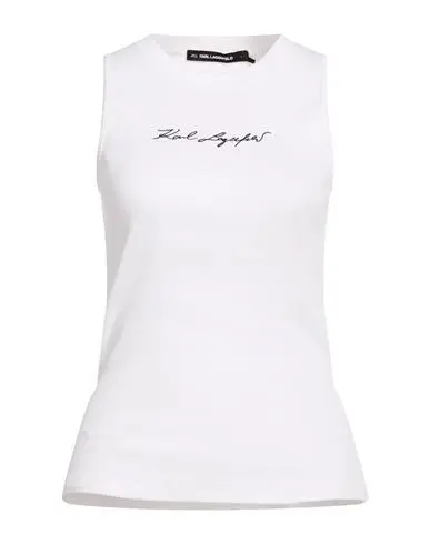 Karl Lagerfeld Sleeveless T-shirt With Embroidered Logo - White