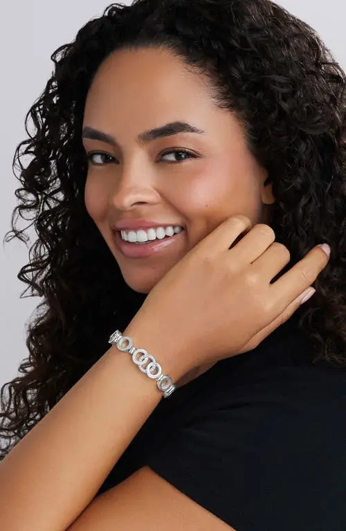 Lagos Signature Caviar Interlocking Diamond Link Bracelet - Silver