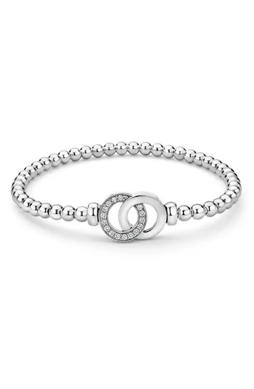 Lagos Signature Caviar Diamond Bracelet - Silver