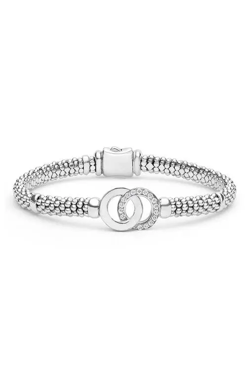 Lagos Sterling And Diamond Caviar Bracelet - Silver