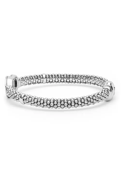 Lagos Sterling And Diamond Caviar Bracelet - Silver