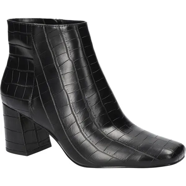 BELLA VITA Wilma Croc-embossed Bootie - Black Croco