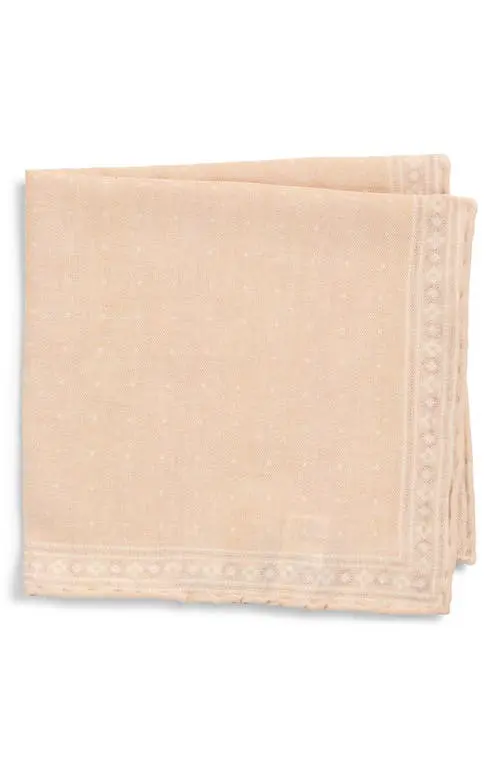 Eleventy Wool & Cotton Muslin Pocket Square - 102-02 Crndr/sand