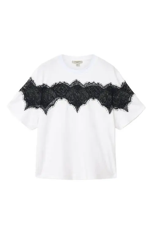 ALLSAINTS Lisa Lace Panel T-shirt - Optic White