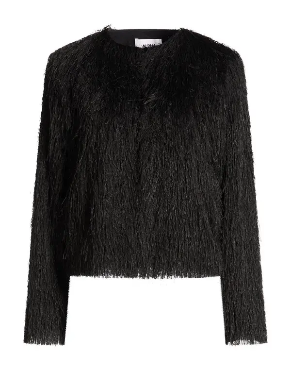 Alpha Studio Woven Jacket With Fringe Detail - Black