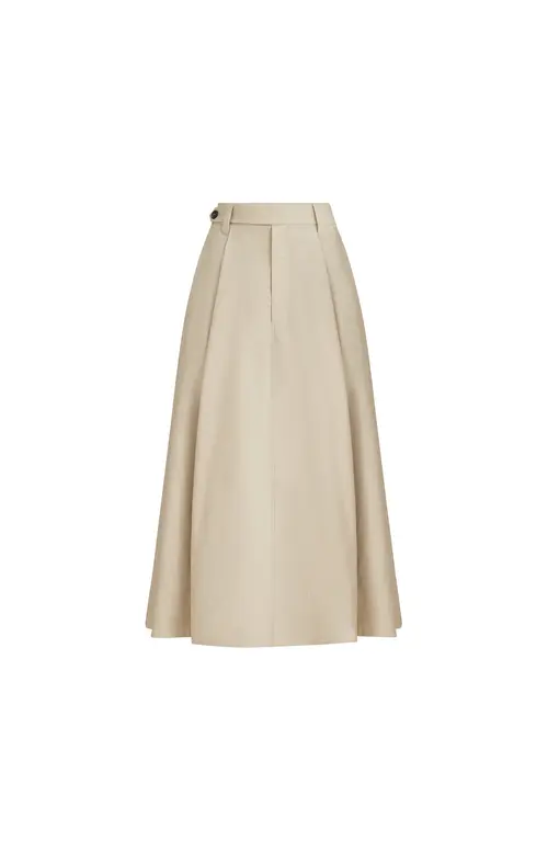 Brunello Cucinelli Sartorial Skirt With Monili Detailing - Beige