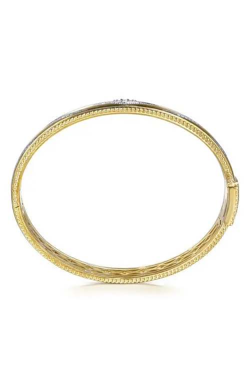 GABRIEL & CO. 14k And Diamond Chevron Bangle