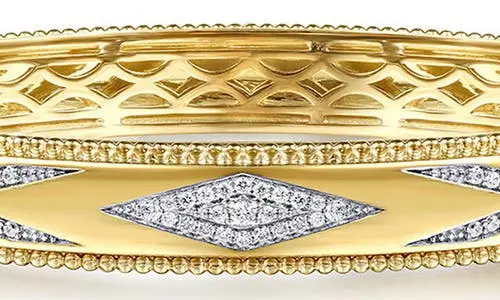 GABRIEL & CO. 14k And Diamond Chevron Bangle