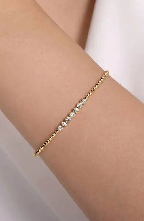 GABRIEL & CO. 14k Diamond Cluster Beaded Cuff Bracelet