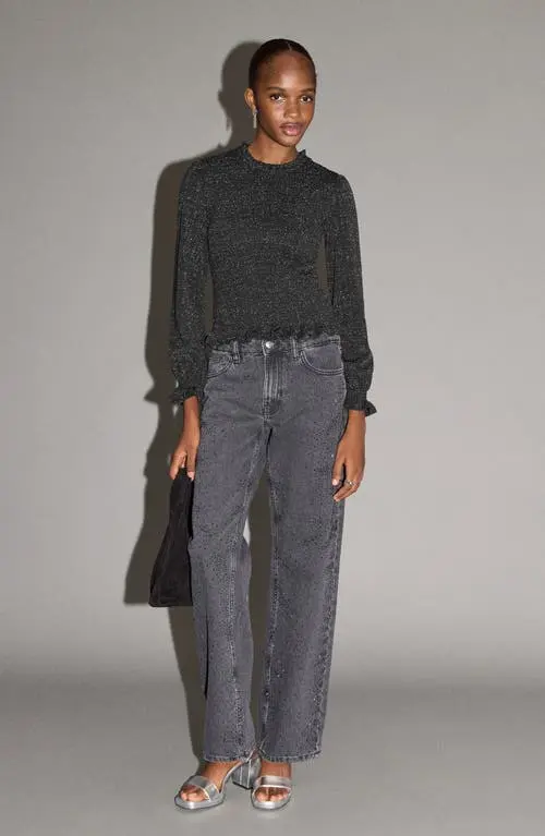 Mango Ruffle Long Sleeve Top
