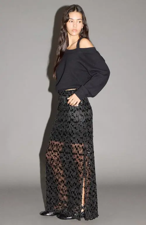 Mango Sequin Lace Skirt