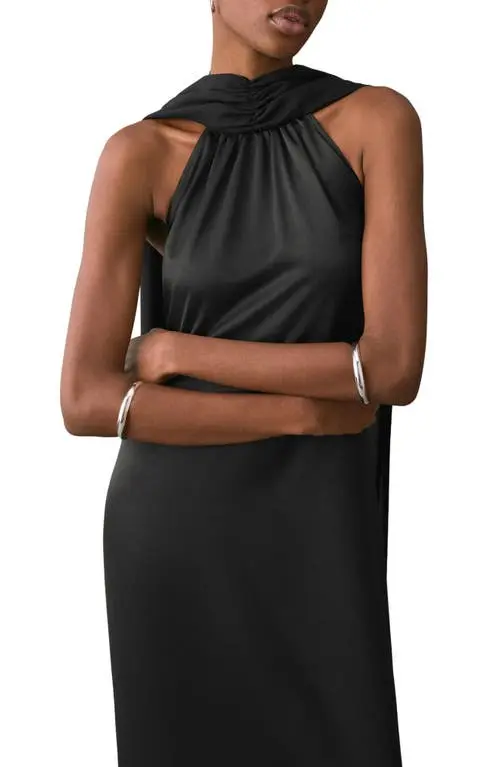 Mango Satin Halterneck Dress