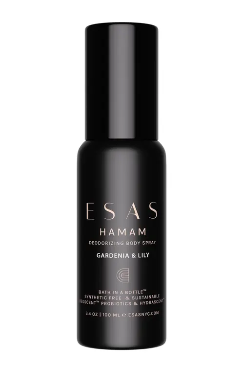 ESAS NYC Gardenia & Lily Hamam Organic Deo Body Spraywhite Florals & Warm Sun - Black