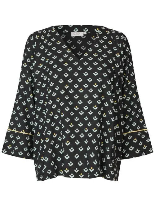 MASAI COPENHAGEN Beniko V-neck Printed Blouse