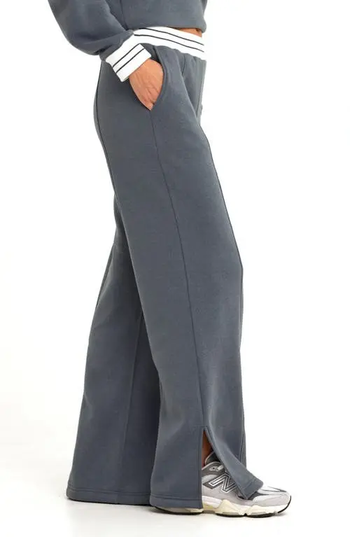 THREADS 4 THOUGHT Bellona Triblend Fleece Wide Leg Pants - Raindrop/stargazer