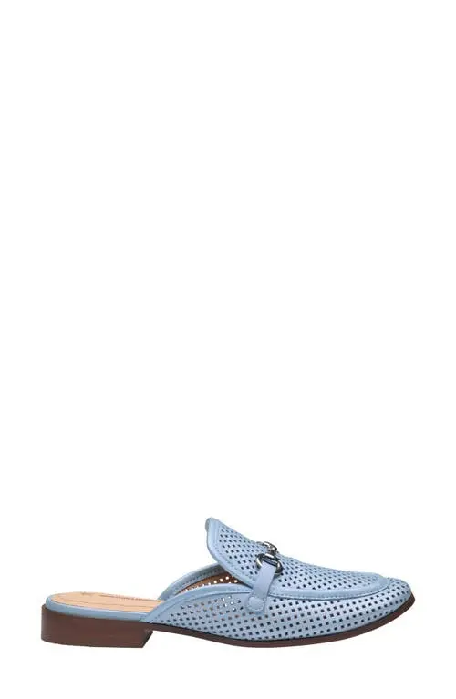 Johnston & Murphy Ali Perforated Bit Mule - Light Blue Pearlized