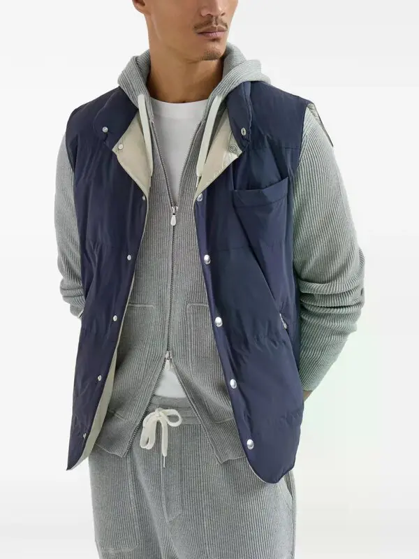 Brunello Cucinelli Quilted Detachable Hood Gilet