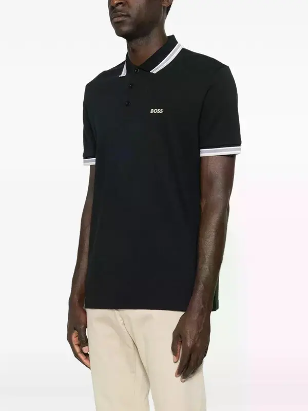 BOSS Striped-collar Polo Shirt