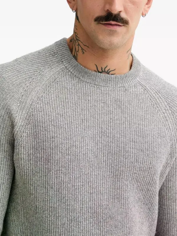 Marc O'polo Ribbed Raglan-sleeve Sweater - Grey