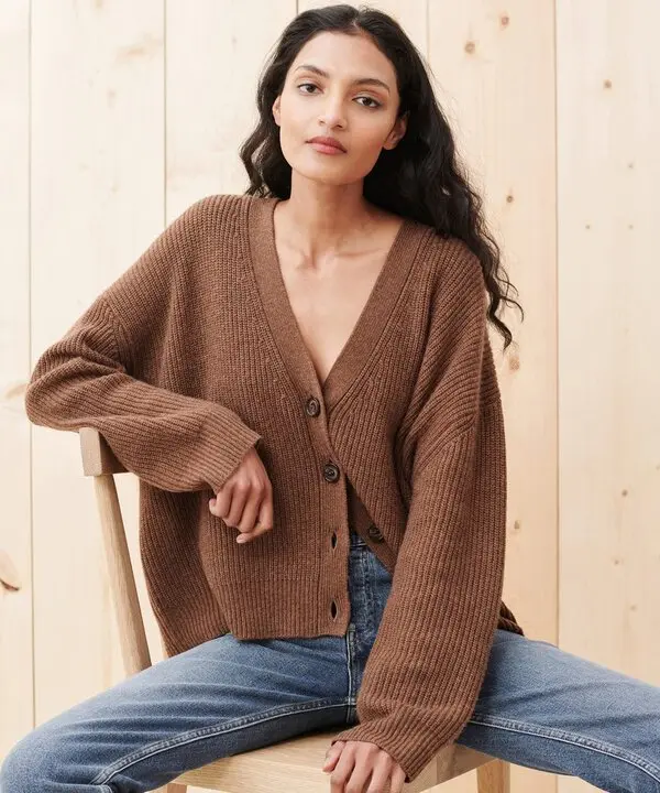 Jenni Kayne Cropped Cocoon Cardigan - Nutmeg