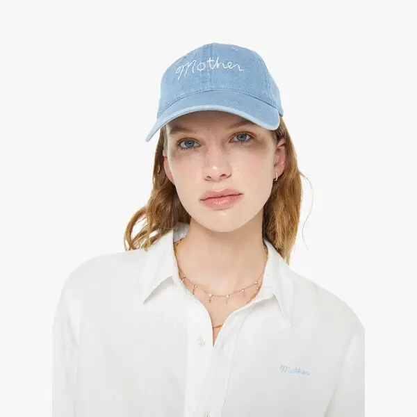 MOTHER Hats Off Denim Baseball Cap - Blue
