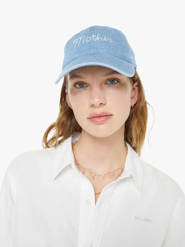 MOTHER Hats Off Denim Baseball Cap - Blue