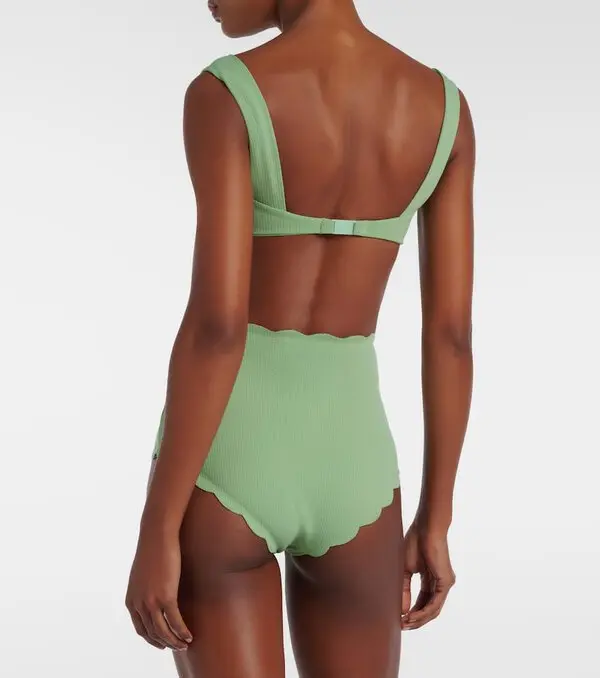 Marysia Santa Monica Scalloped Bikini Bottoms - Green