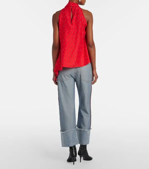 Acne Studios Deconstructed Embellished Straight Jeans