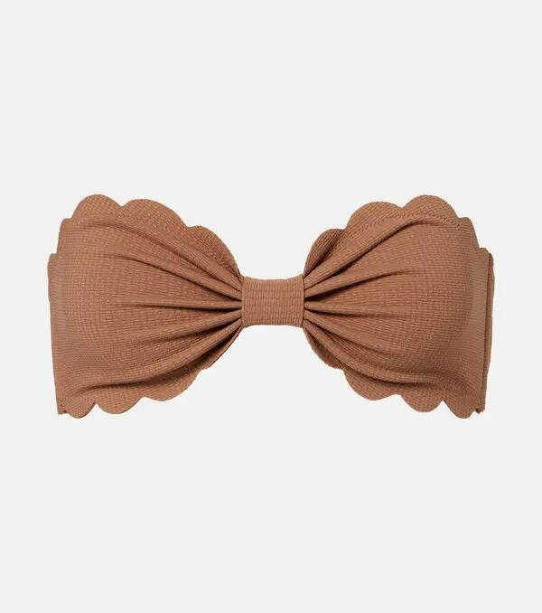 Marysia Antibes Scalloped Bikini Top - Brown