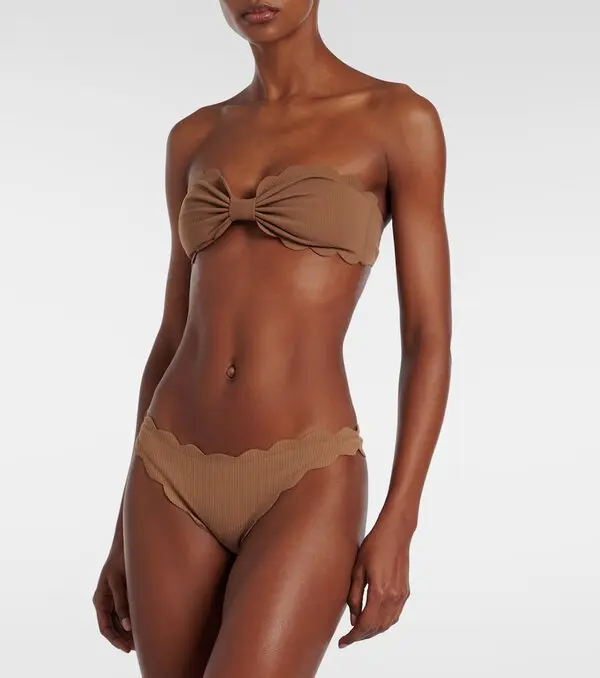 Marysia Antibes Scalloped Bikini Top - Brown