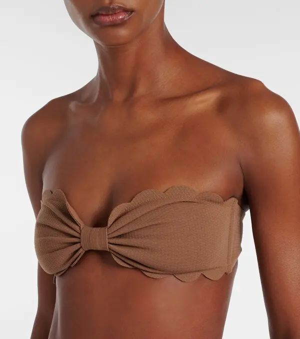 Marysia Antibes Scalloped Bikini Top - Brown