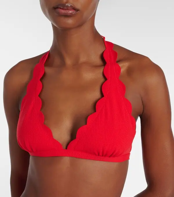 Marysia Spring Scalloped Bikini Top - Red
