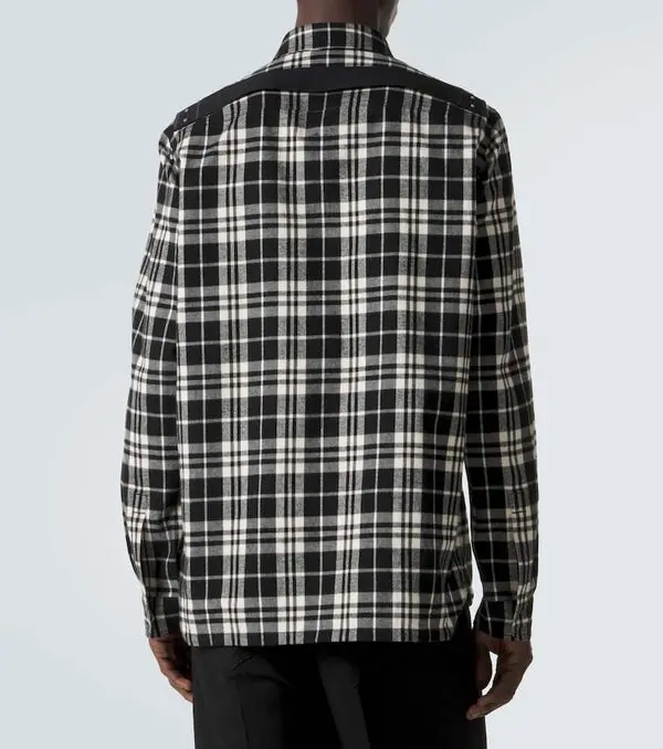 Rick Owens Temple Plaid Cotton Overshirt