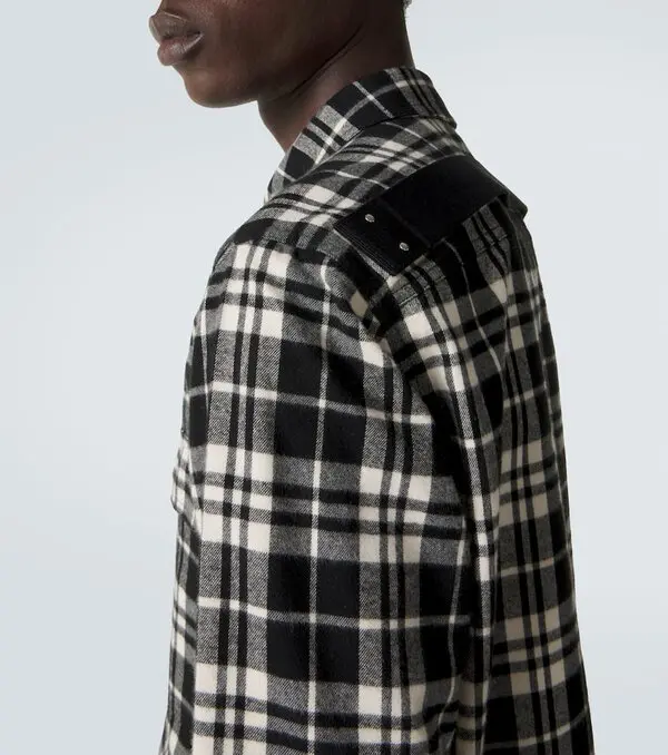 Rick Owens Temple Plaid Cotton Overshirt
