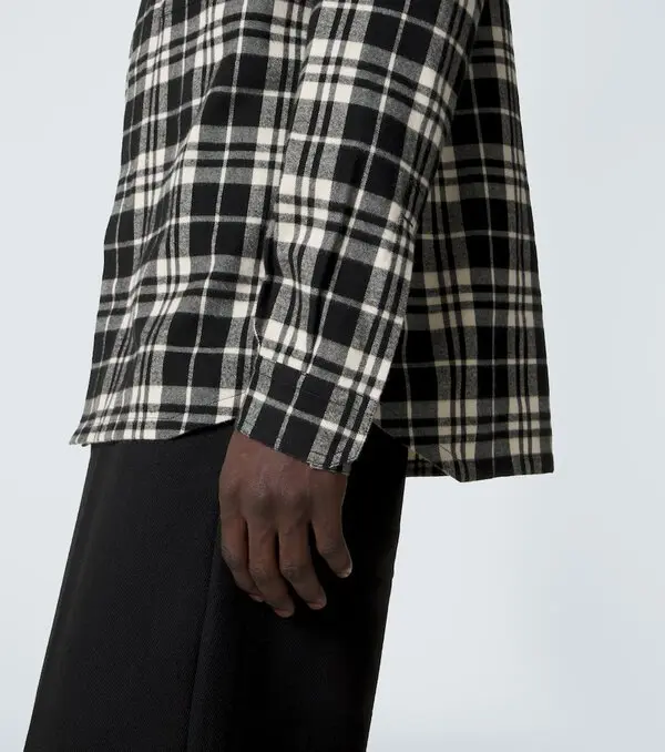 Rick Owens Temple Plaid Cotton Overshirt
