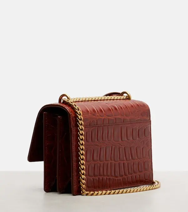 Saint Laurent Small Sunset Leather Crossbody Bag - Brown