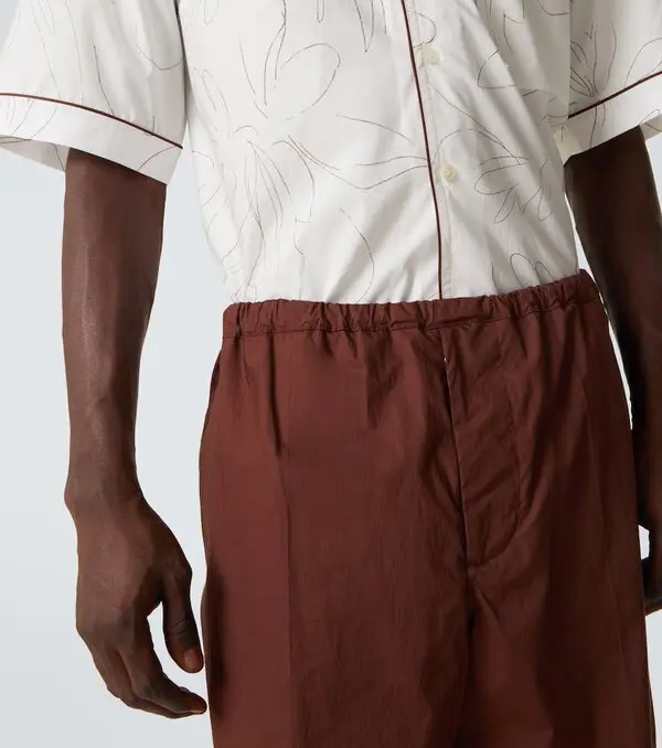 Plan C Coffee Cotton Shorts