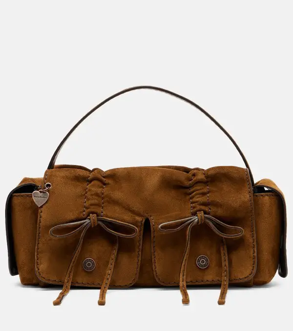 Acne Studios Suede Shoulder Bag - Brown