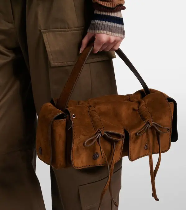 Acne Studios Suede Shoulder Bag - Brown